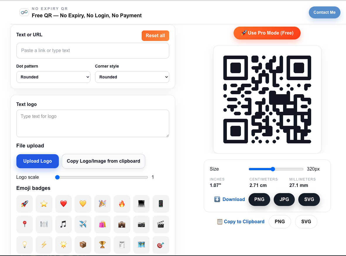 Free QR - No Expiry, No Login, No Paywall